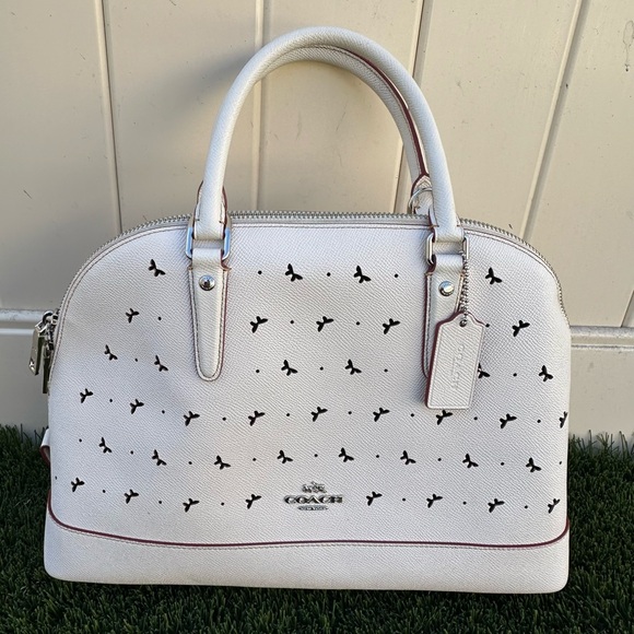 Coach | Bags | Coach Leather Cut Out Satchel With Shoulder Straps ...